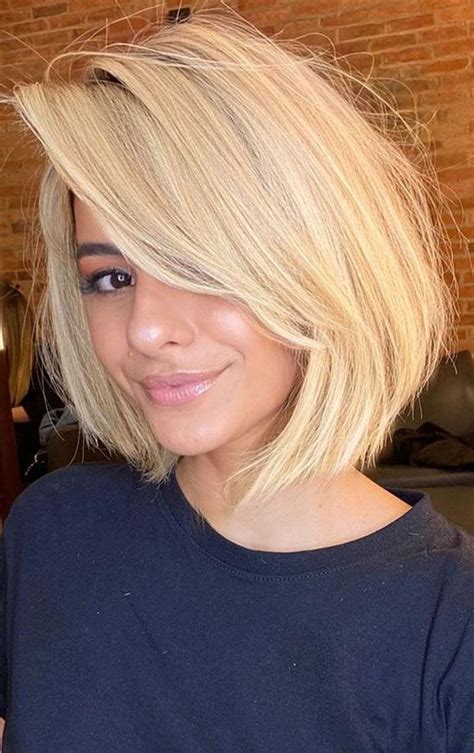 Long Bob With Side Part Bangs 30 Stylish Medium Length Haircuts To Try