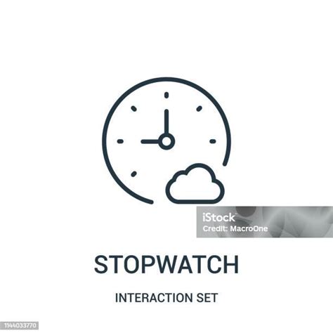 상호 작용 집합 컬렉션에서 스톱 워치 아이콘 벡터 얇은 라인 스톱 워치 개요 아이콘 벡터 일러스트 레이 션입니다 0명에 대한 스톡 벡터 아트 및 기타 이미지 Istock