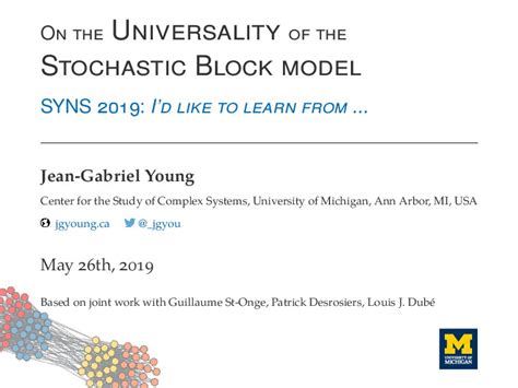 On The Universality Of The Stochastic Block Model Speaker Deck