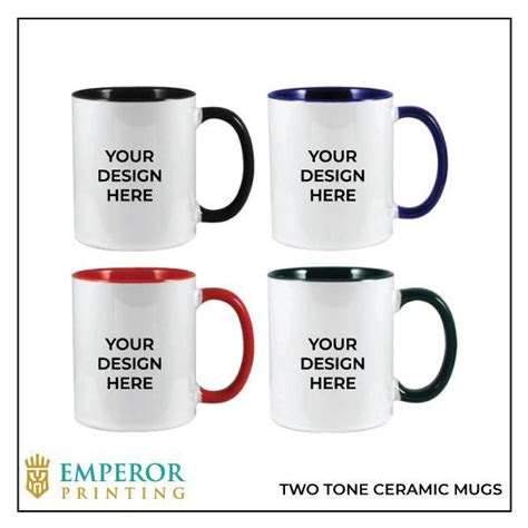 Two Tone Ceramic Mugs Emperor Printing