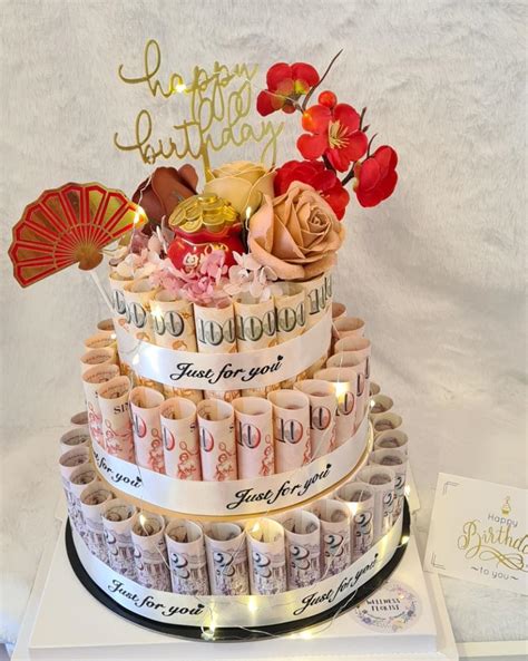 Creative Money Cake Birthday Valentines Day Mothers Day Anniversary Get Well Soon