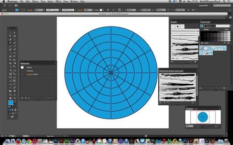 Illustrator CC Polar Grid Tool With Brush Strokes Tutorial Grid Tool Illustration