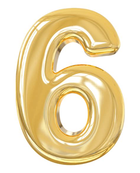 Golden Number 6 Pngs For Free Download