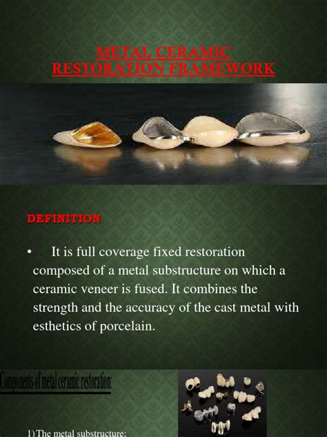 Metal Ceramic Restoration Framework Pdf Metals Ceramics