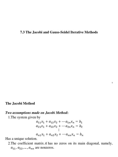 Gauss Seidel Jacobi Pdf Mathematical Analysis Applied Mathematics