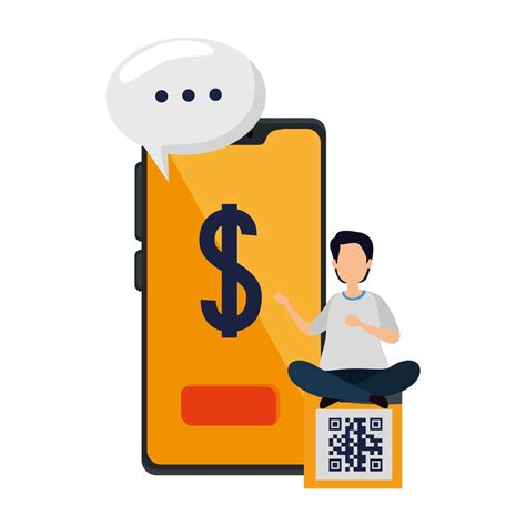 Man And Code Qr Code With Icons Vector Art At Vecteezy