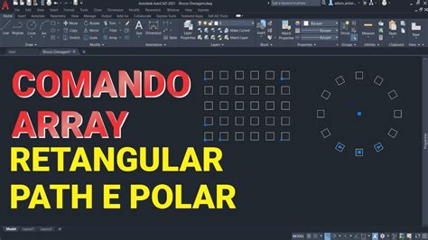 comando array retangular path e polar aprenda a usar todos adcad