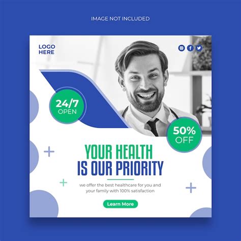 의료 소셜 미디어 게시물 배너 및 웹 배너 템플릿 프리미엄 Psd 파일