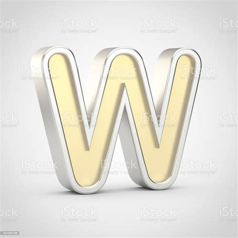 Gloosy 황금 편지 W 흰색 배경에 고립은 윤곽선으로 대문자 0명에 대한 스톡 사진 및 기타 이미지 0명 3차원 형태 금 금속 Istock