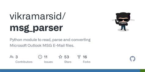 Github Vikramarsidmsgparser Python Module To Read Parse And