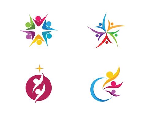 채택 및 지역 사회 관리 로고 템플릿 프리미엄 벡터