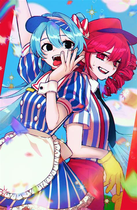 Hatsune Miku And Kasane Teto Vocaloid And 2 More Drawn By Jikang 4444