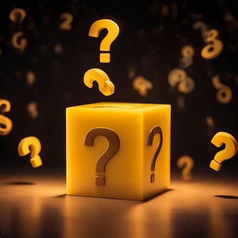 Premium Photo Yellow Cube With Question Marks
