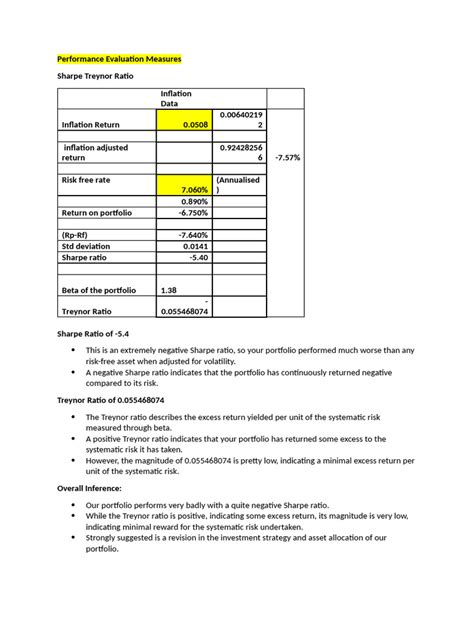 Performance Evaluation Measures Pdf Sharpe Ratio Market Economics