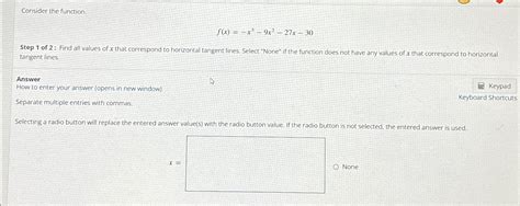 Solved Consider The Functionfx X3 9x2 27x 30step 1 ﻿of