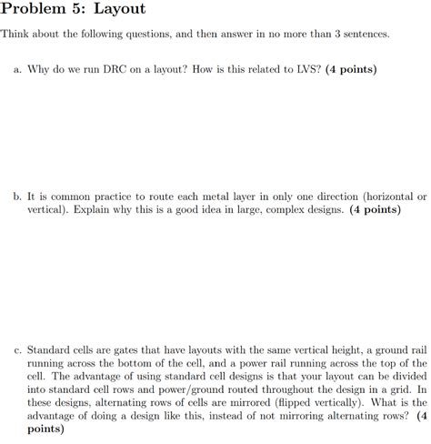Solved Problem Layout Think About The Following Chegg