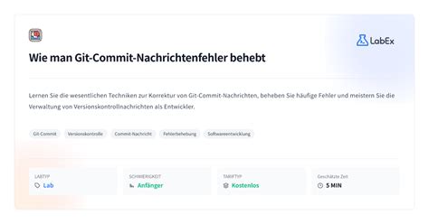 Wie Man Git Commit Nachrichtenfehler Behebt Labex
