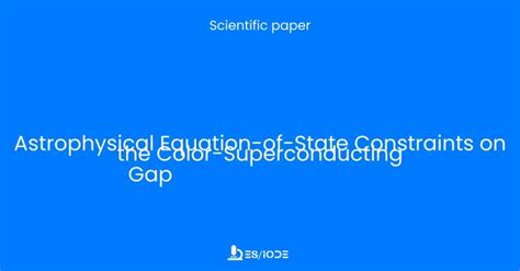 Es Iode On Linkedin Scientific Research Astrophysical Equation Of State Constraints On The…