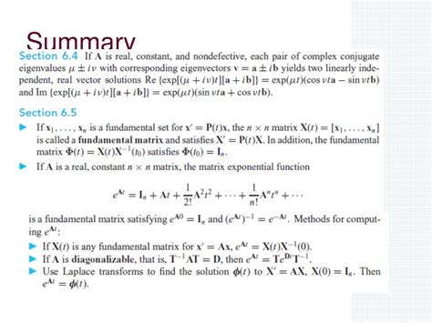 Ppt 6 5 Fundamental Matrices And The Exponential Of A Matrix