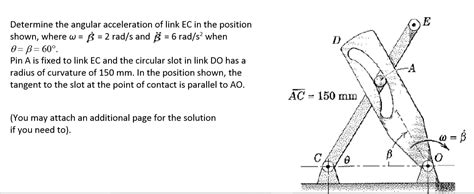 determine the angular acceleration of link ec in the