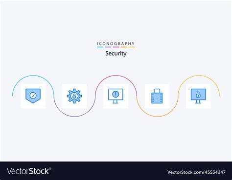 Security Blue 5 Icon Pack Including Lock Error Vector Image