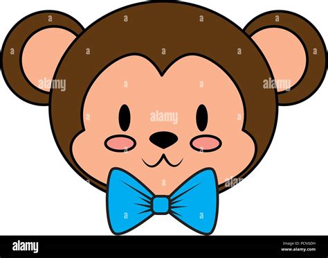 Cute And Adorable Monkey Character Vector Illustration Design Stock