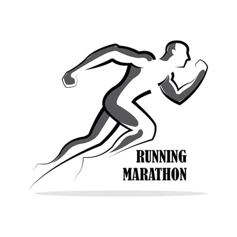 마라톤 아이콘 로고 벡터 디자인 템플릿 실행 프리미엄 벡터