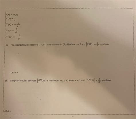 Solved Use The Error Formulas To Find N Such That The Error