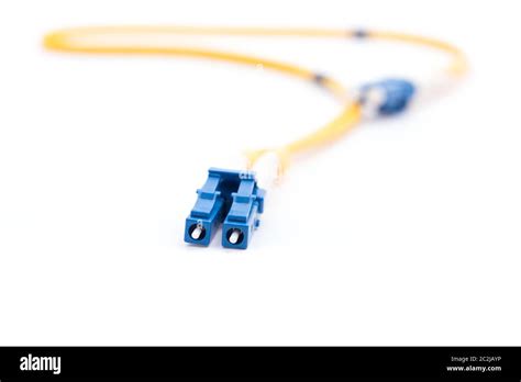 Fiber Optic Cables Single Mode LC Isolated On White Background Stock Photo Alamy