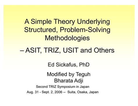 A Simple Theory Problem Solving Methodologies Pdf