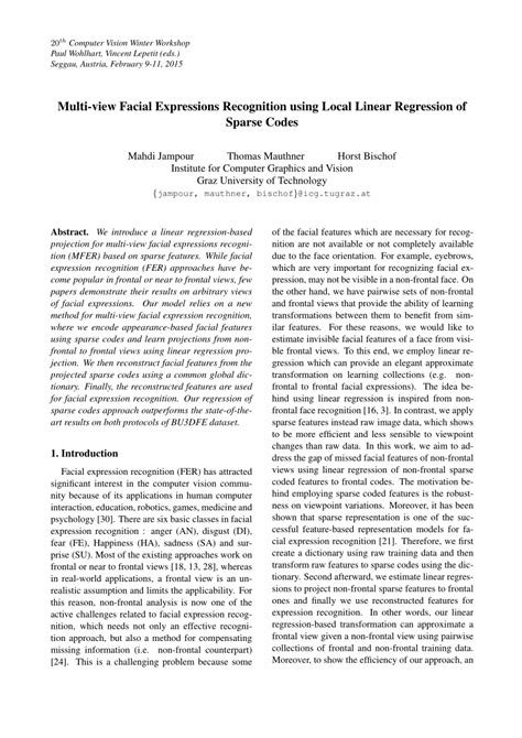 Pdf Multi View Facial Expressions Recognition Using Local Linear
