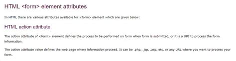 Html Form Attribute Html Attribute Programs C