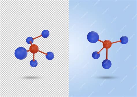 Premium Psd 3d Render Illustration Of A Molecule In Blue And Red