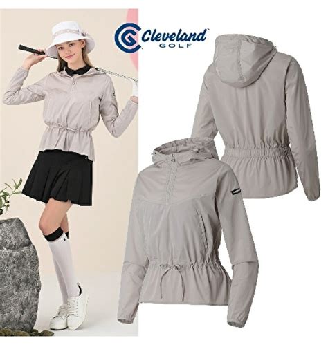 클리브랜드 골프 경량 나일론스판 허리셔링 후드아노락 여성 골프바람막이골프웨어cgwjk31011 티몬