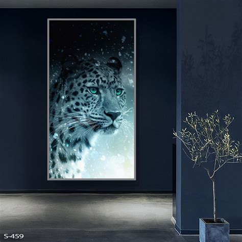 تابلو دکوراتیو مدرن طرح پلنگ قاب مشکی سلین گالری