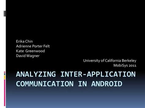 Ppt Analyzing Inter Application Communication In Android Powerpoint