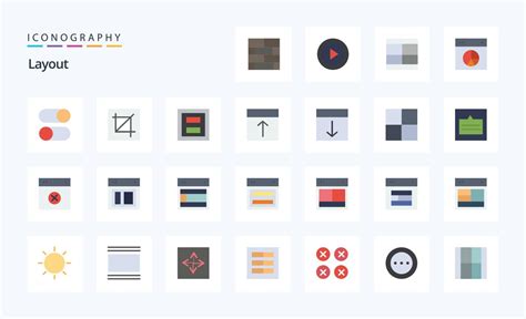 25 Layout Flat Color Icon Pack 18513858 Vector Art At Vecteezy