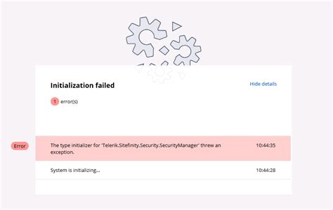 Initialization Fails With The Type Initializer For Telerik Sitefinity