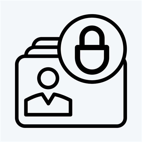 Icon Personal Data Protection Suitable For Education Symbol Line