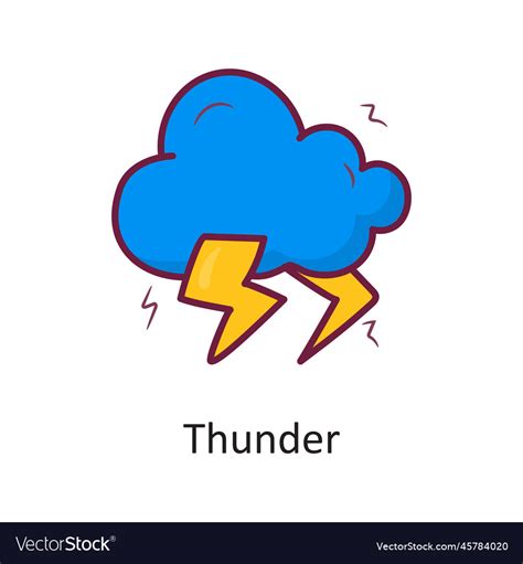 Thunder Fill Outline Icon Design Royalty Free Vector Image