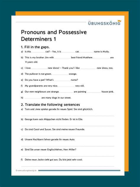 Personalpronomen Und Possessivbegleiter