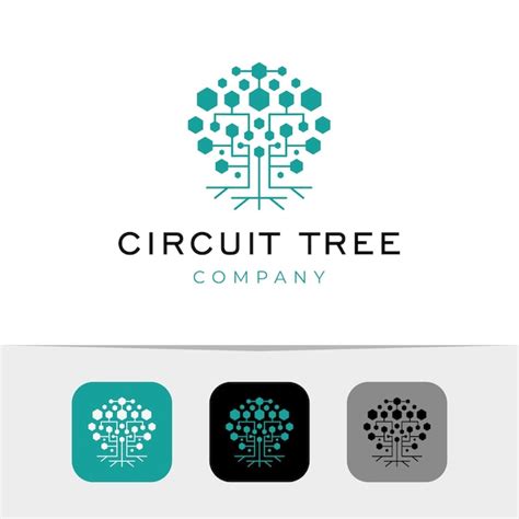 Premium Vector Tech Tree Digital Logo Design Vector Icon Tree Connection Logo