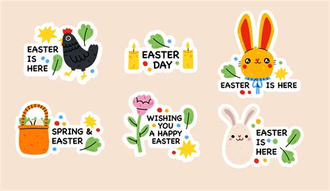 Easter Spring Doodle Elements Rabbit Flowers And Chickens Cute Easter Theme Symbols Holiday