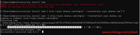 Could Not Find A Version That Satisfies The Requirement Lxml解决方法