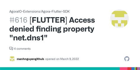 FLUTTER Access Denied Finding Property Net Dns1 Issue 616