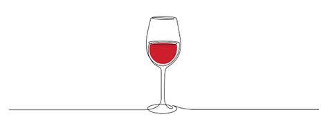 레드 와인 한 잔의 연속 한 줄 그리기 간단한 선형 스타일로 토스트와 응원 음료를 축하하는 미니멀리스트 휴가 개념 편집 가능한 스트로크 개요 벡터 일러스트 레이 션 12월