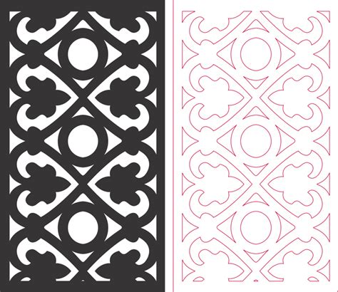 Partition Screen Carved Pattern Dxf File Free Download