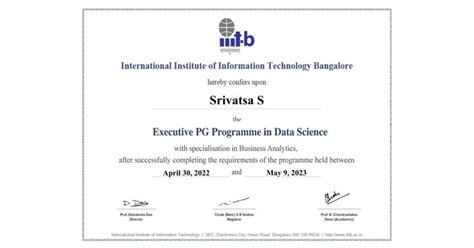 Srivatsa Seshadri On Linkedin Ds C43 Epgds Ba • Srivatsa S • Upgrad