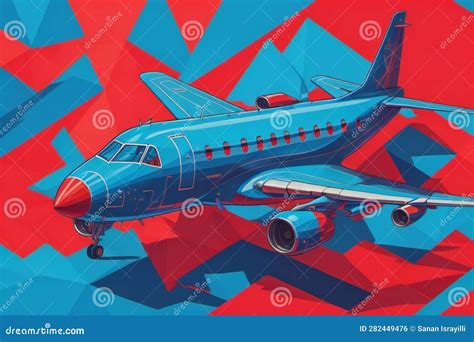 Airplane Flying Vector Generative Ai Stock Illustration
