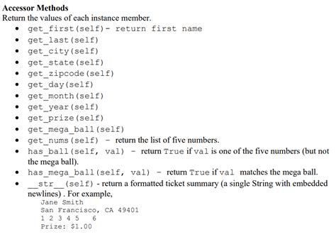 Solved Accessor Methodsreturn The Values Of Each Instance